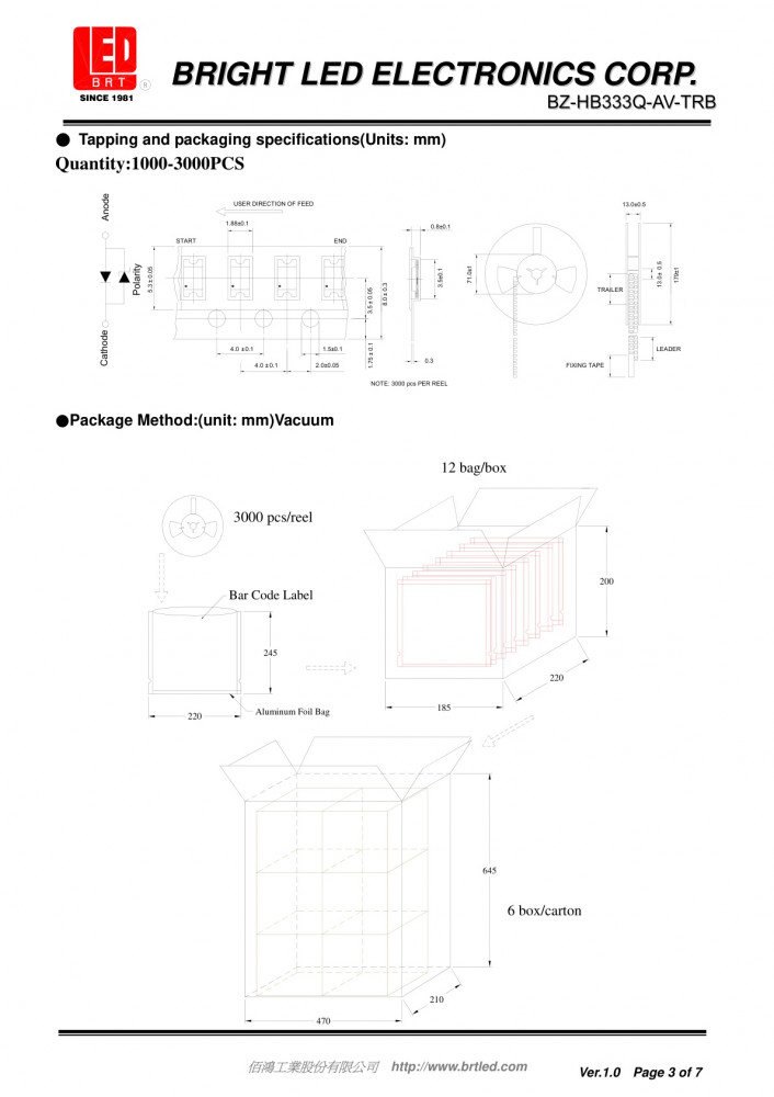 BZ-HB333Q-AV-TRB datasheet page 3