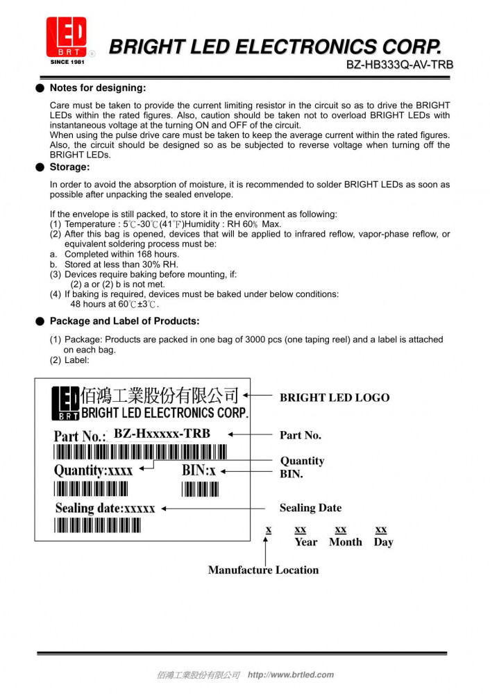 BZ-HB333Q-AV-TRB datasheet page 7