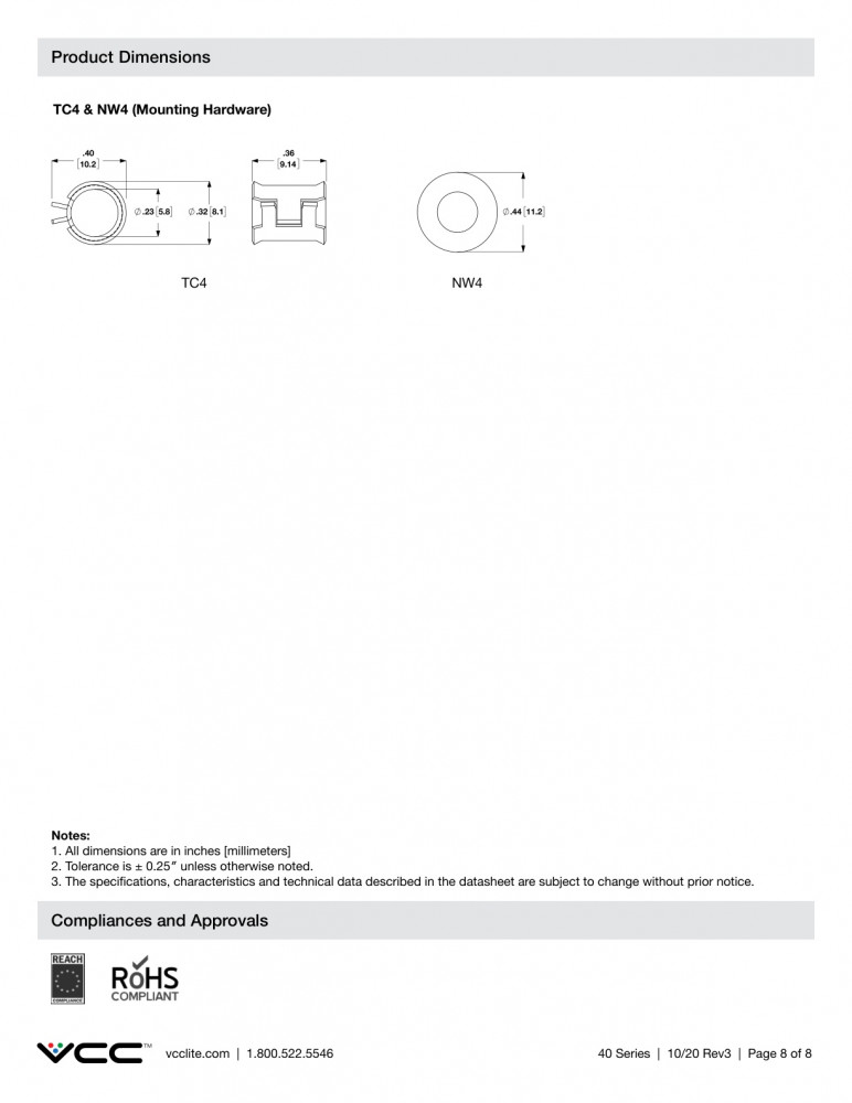 VCC 40 Series datasheet page 8