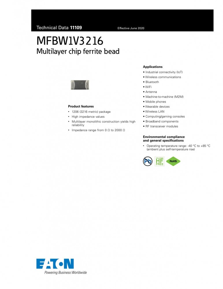 EATON MFBW1V3216 datasheet page 1