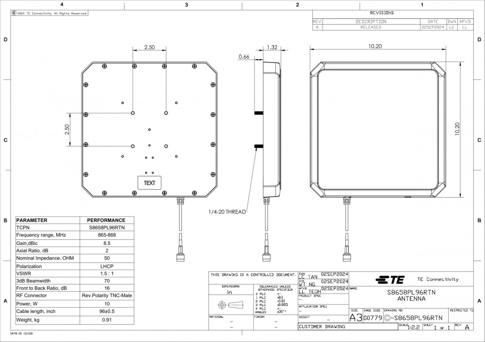 S8658PL96RTN product drawing
