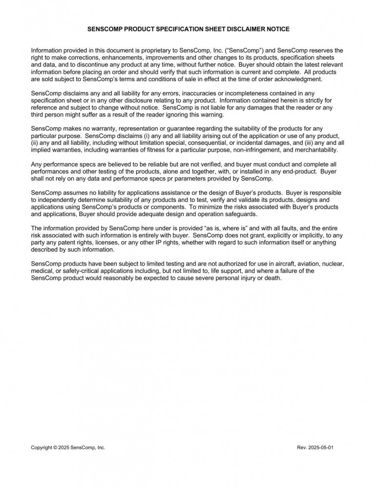 SensComp Series 600 and 7000 OEM Kits document page 2