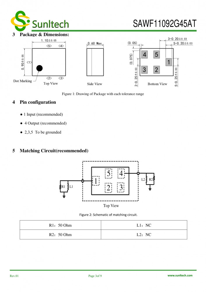 SAWF11092G45AT datasheet page 3