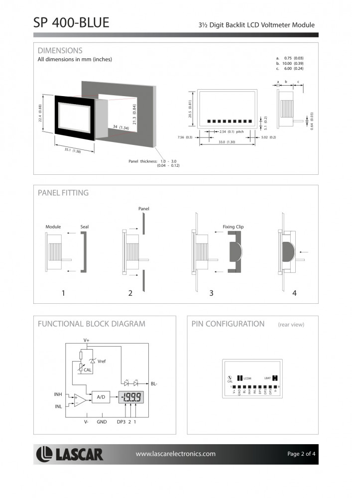 SP 400-BLUE technical document page 2
