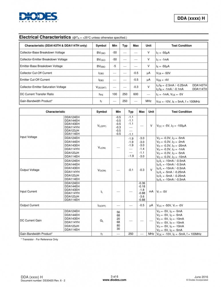 DDA143TH datasheet page 3