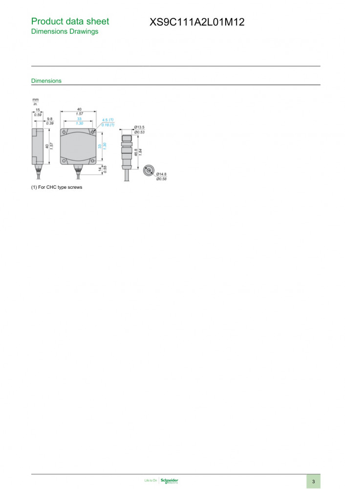 XS9C111A2L01M12 technical document page 3