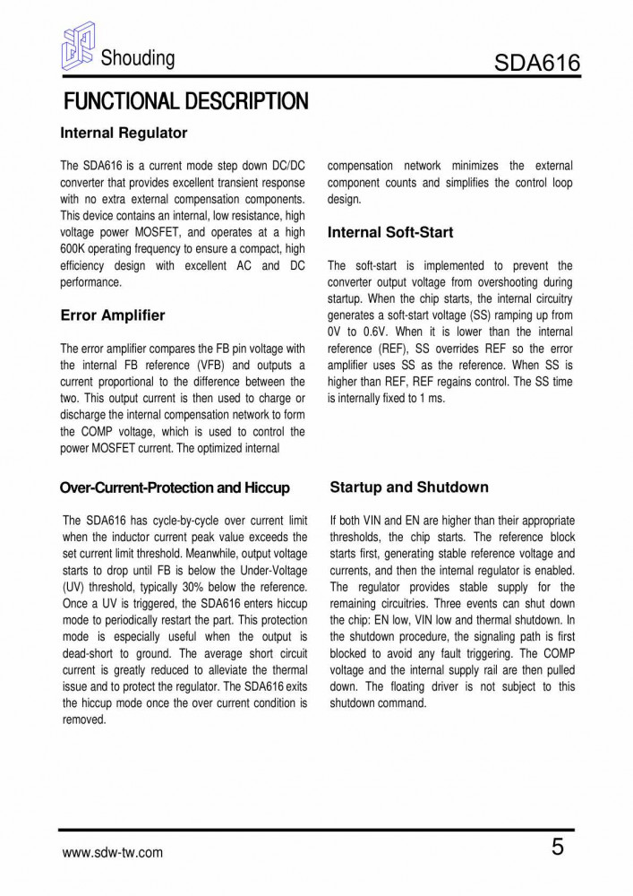 SDA616 datasheet page 5