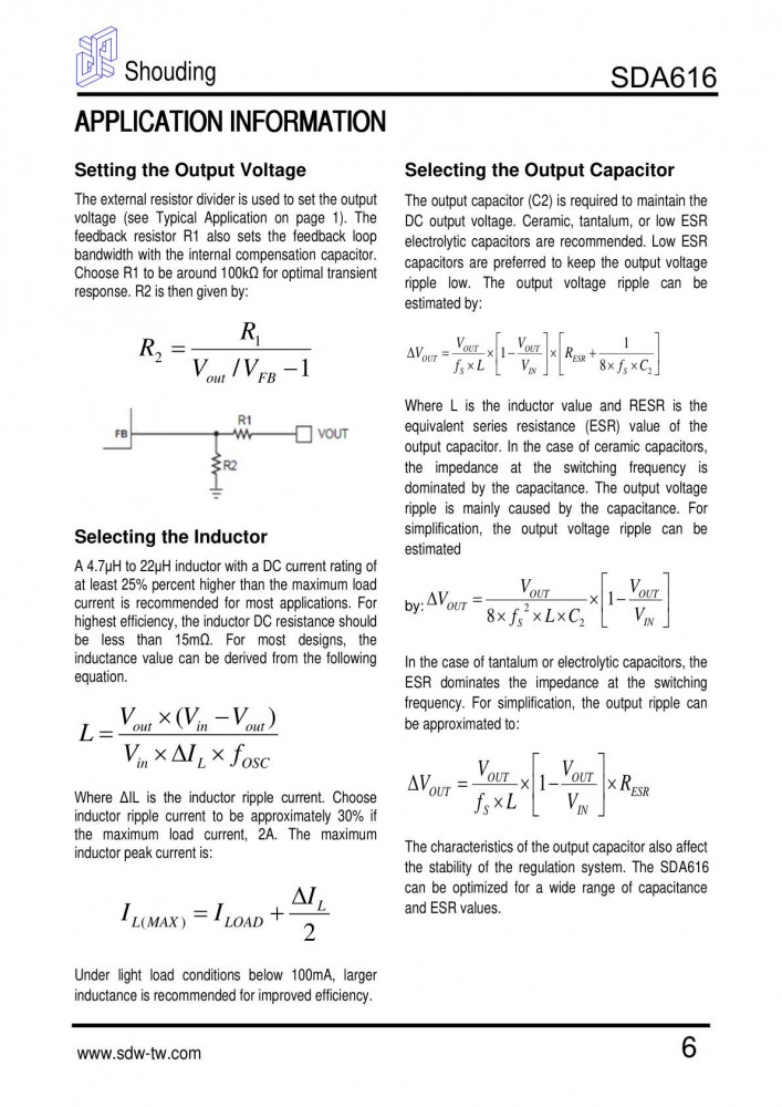 SDA616 datasheet page 6