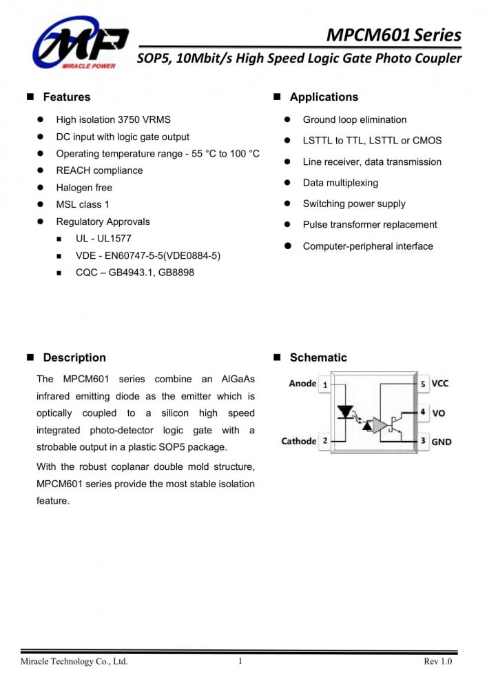 MPCM601(T1)-GV datasheet page 1