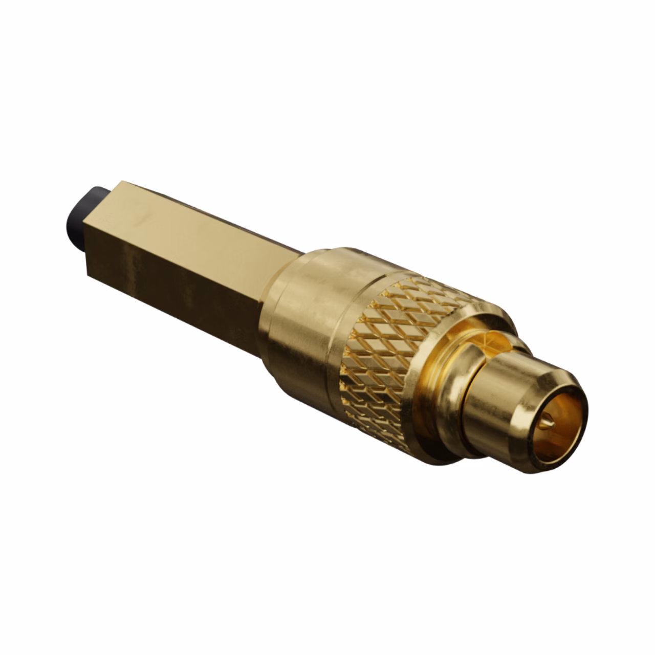 MMCX Plug, Straight, Crimp, RG-178/RG-196, Brass Body, Gold (Au) Plating, One Piece Per Bag, 50 Ohms for sale