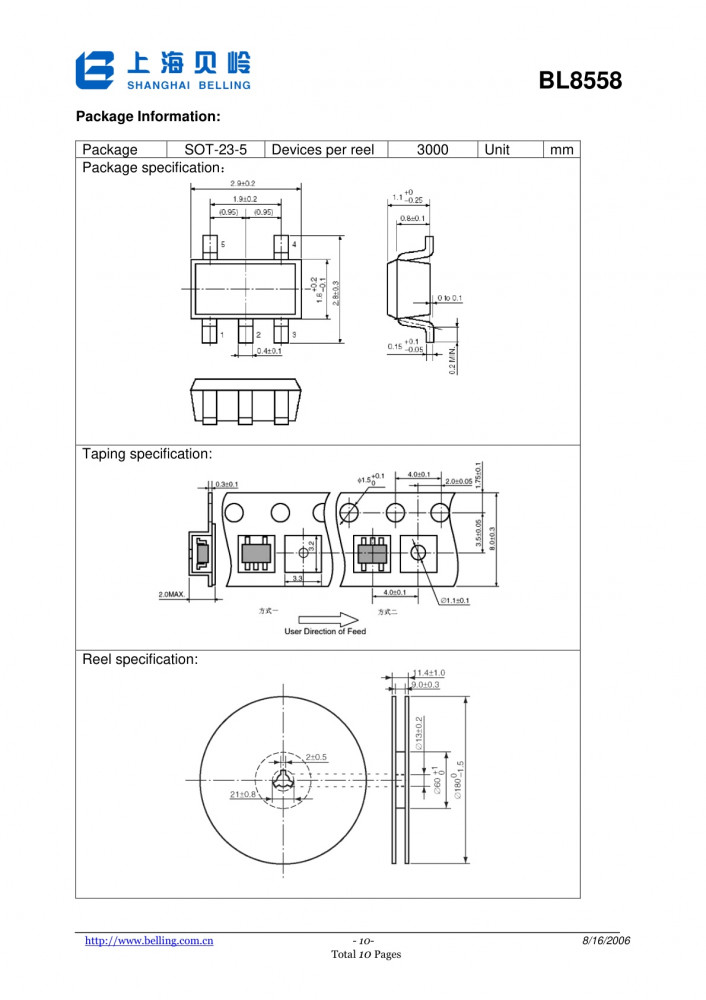 BL8558 datasheet page 10