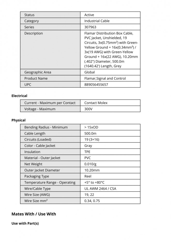 Technical document image 2 for MOLEX 1552109023