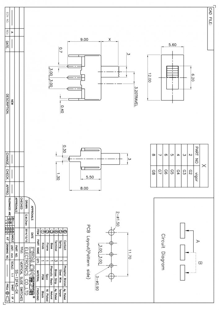 DEALON SS-12F45-G6 technical drawing