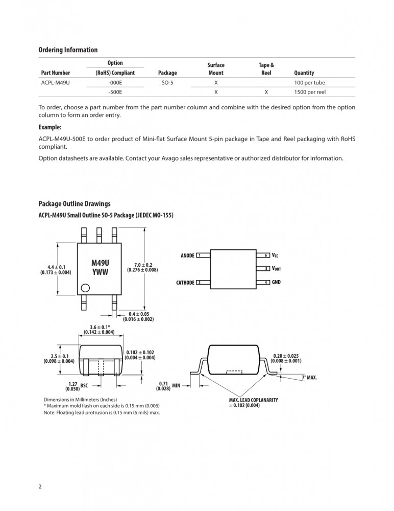 ACPL-M49U-500E datasheet page 2