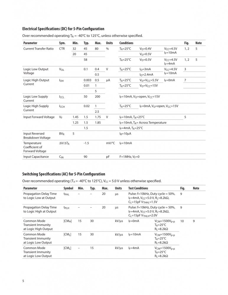 ACPL-M49U-500E datasheet page 5