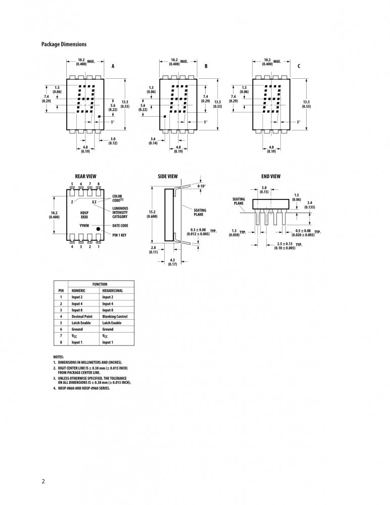 HDSP-0771 datasheet page 2