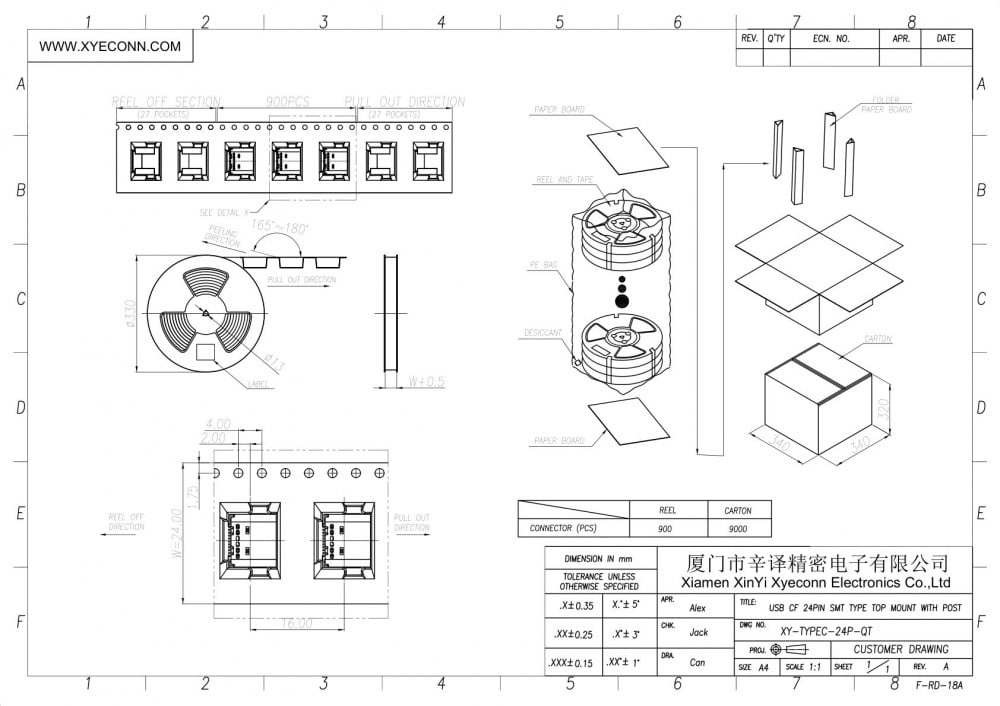 XY-TYPEC-24P-QT technical drawing page 3