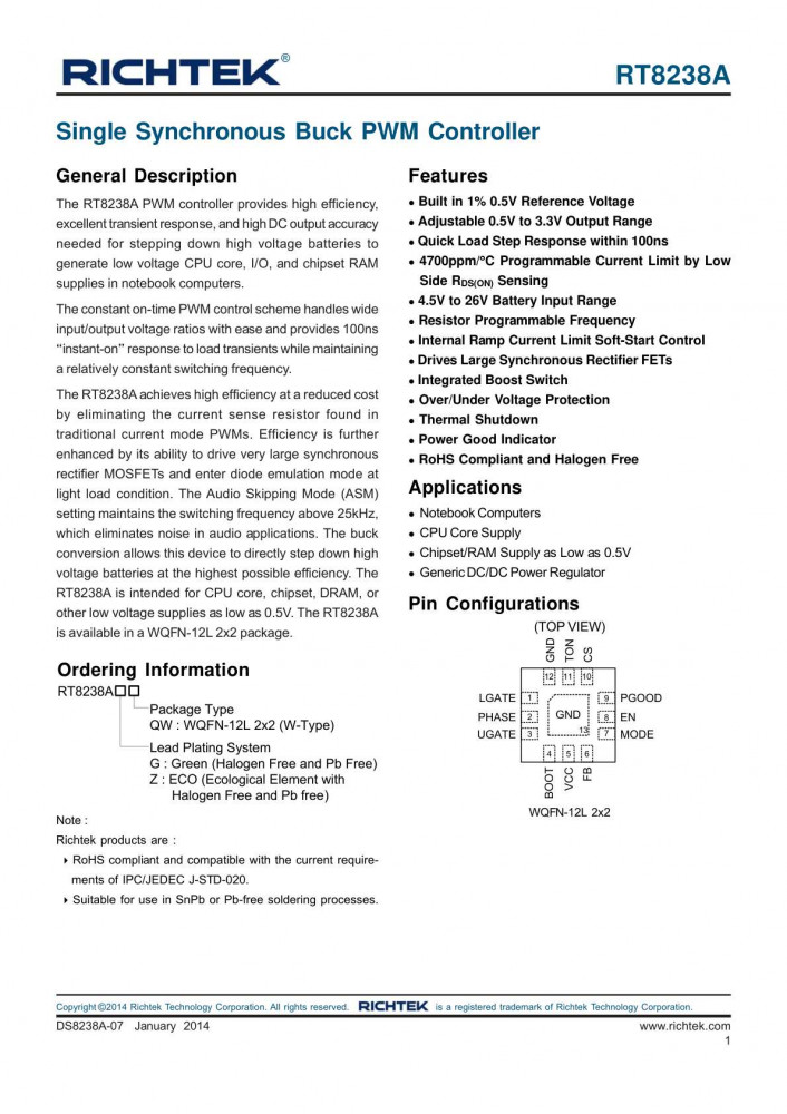 RT8238A document page 1