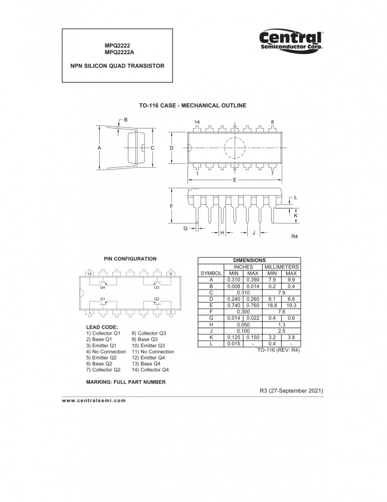 MPQ2222A PBFREE datasheet page 2
