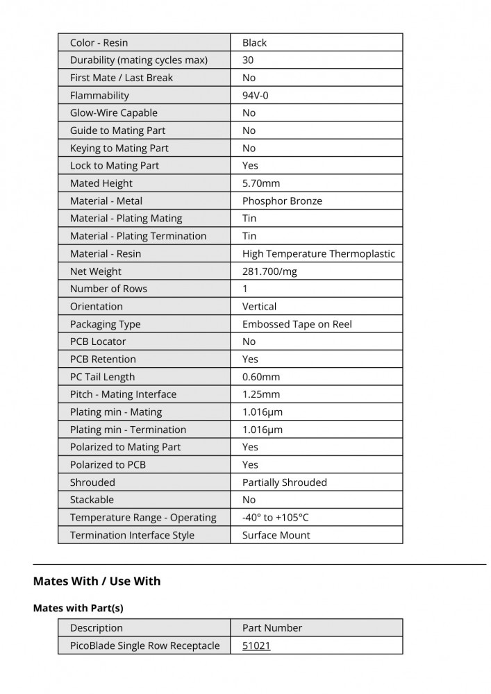 MOLEX 533980976 technical document preview, page 3