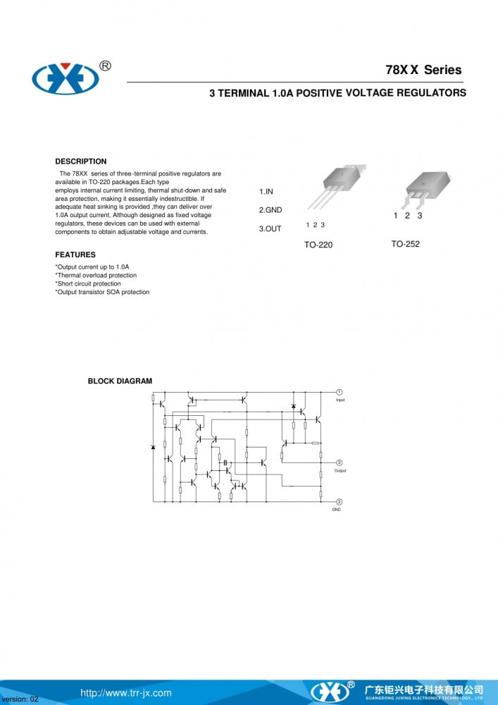 JUXING 7805 datasheet page 1