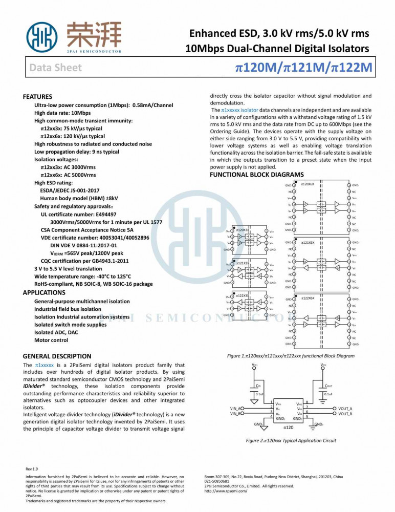 π122M30 datasheet page 1