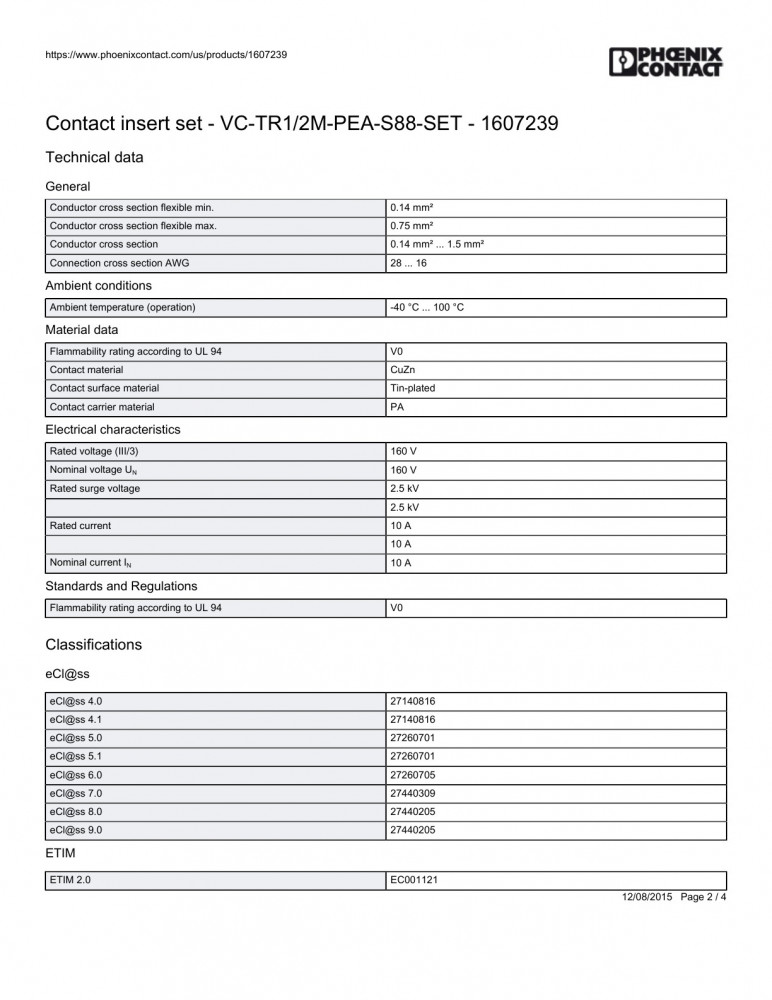 Phoenix Contact 1607239 technical document page 2