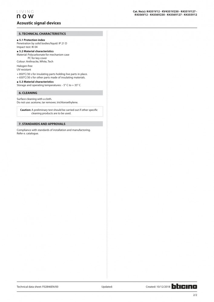 Legrand K4351V12 product documentation, page 2