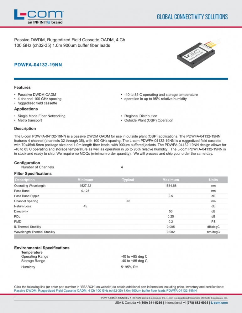 PDWFA-04132-19NN product document page 1