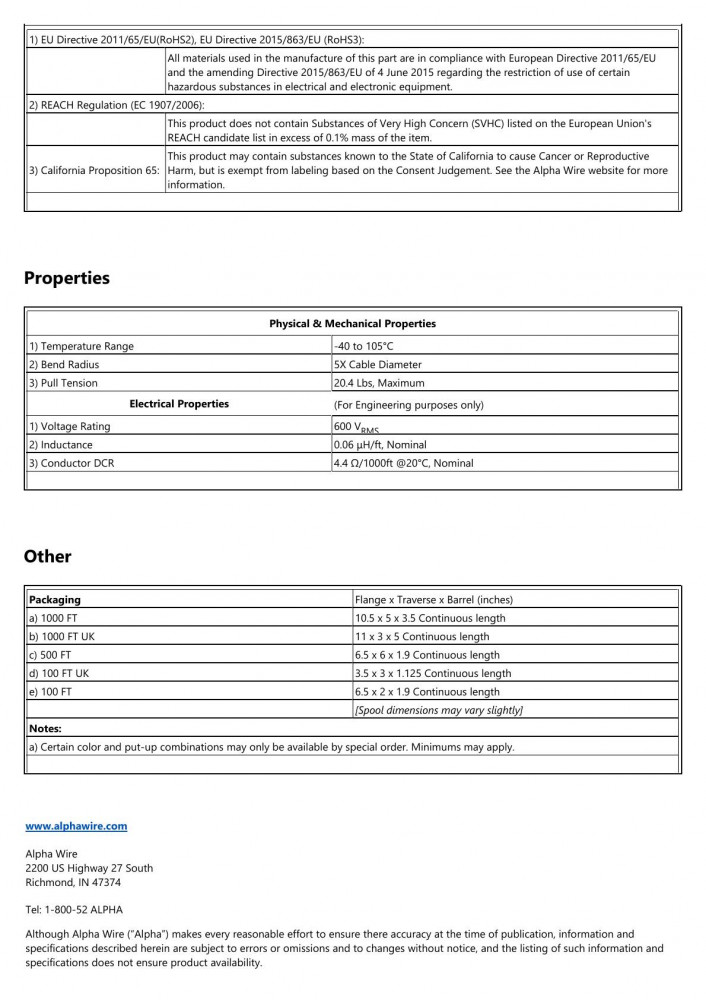 Alpha Wire 3077 specification page 2
