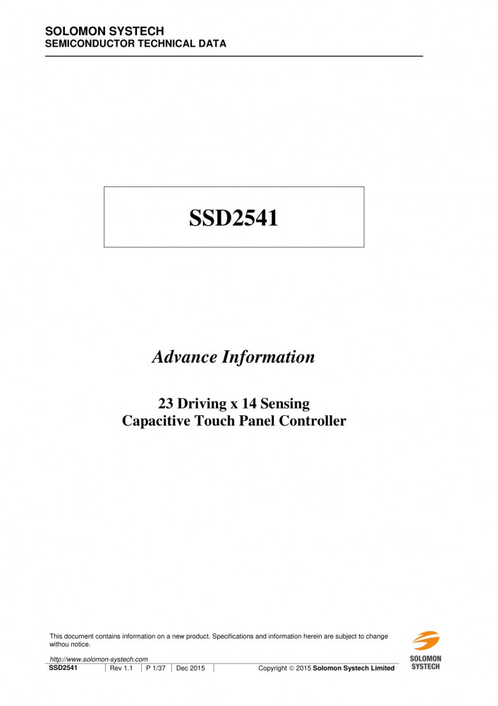 SSD2541 document page 1
