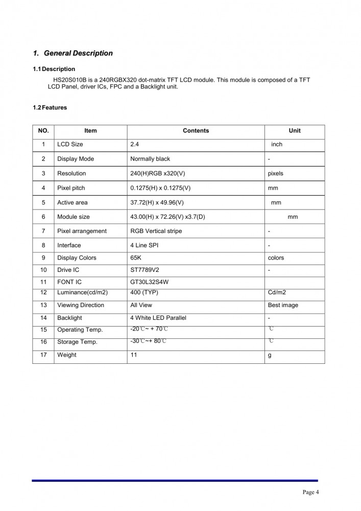 HS24S010B datasheet page 5