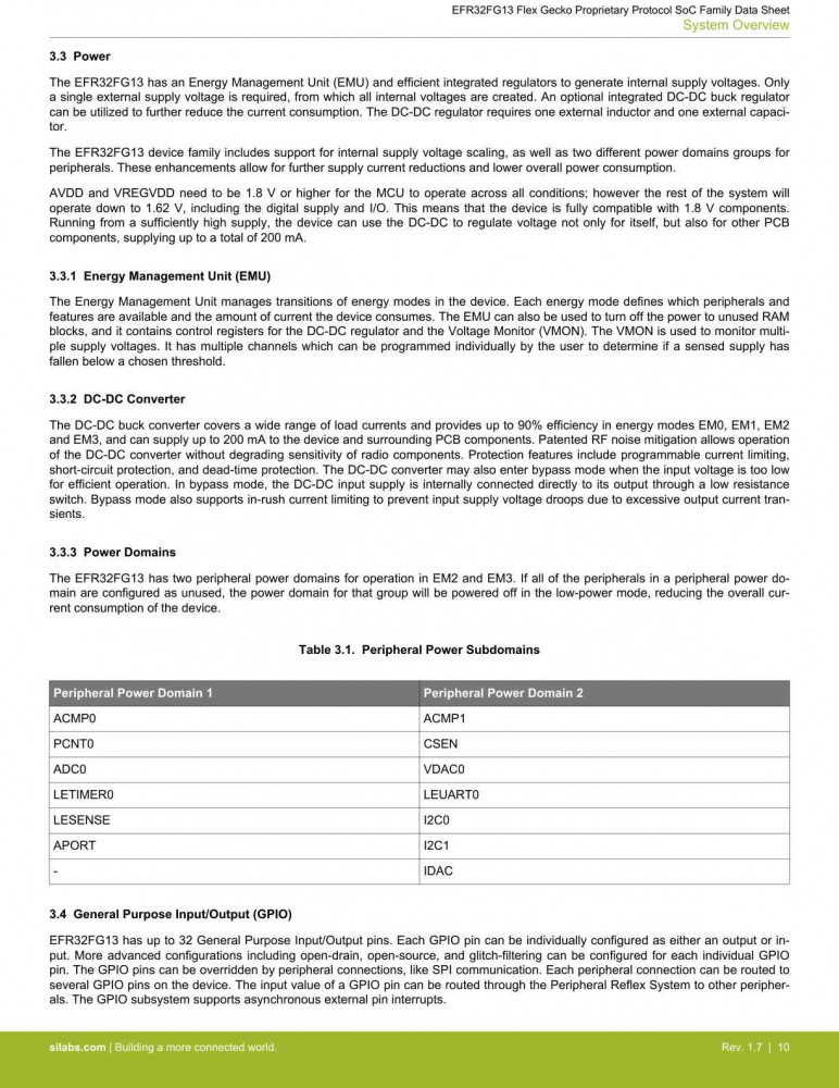 EFR32FG13 datasheet page 10