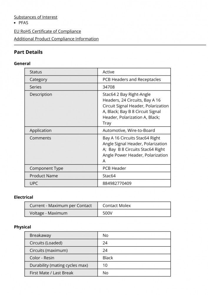 MOLEX 347082028 technical document preview, page 2
