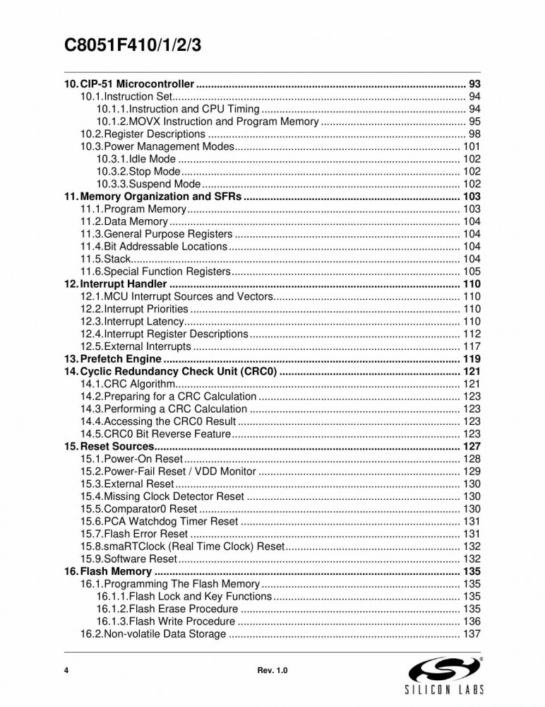 C8051F410-GQR technical document page 4