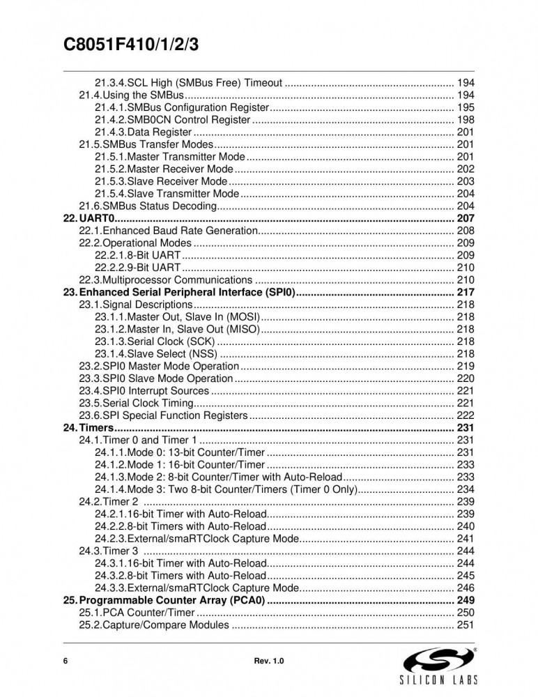 C8051F410-GQR technical document page 6