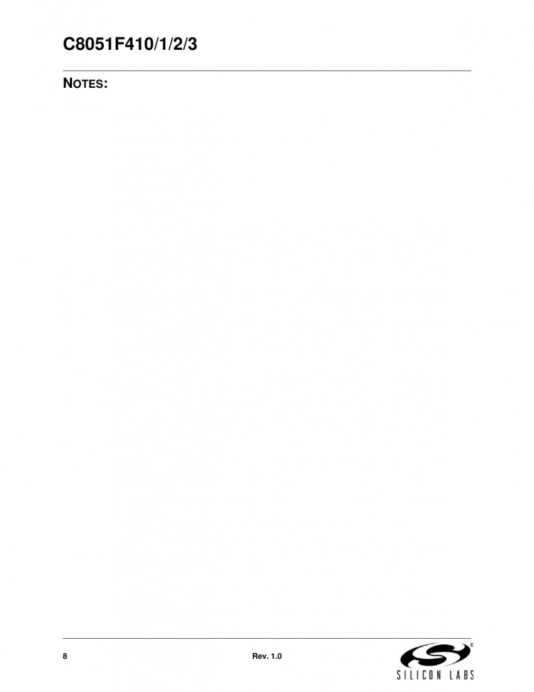 C8051F410-GQR technical document page 8