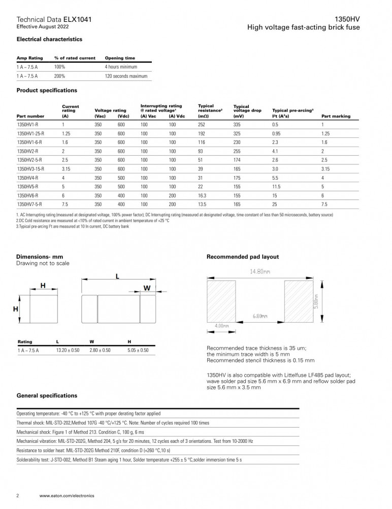 TR-1350HV2-R datasheet page 2