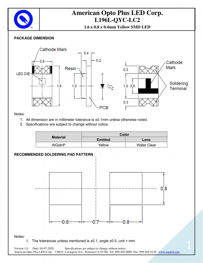 L196L-QYC-LC2 datasheet page 1