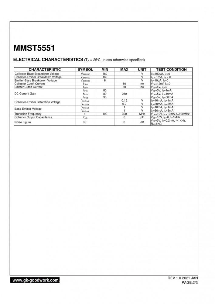 MMST5551 technical document page 2