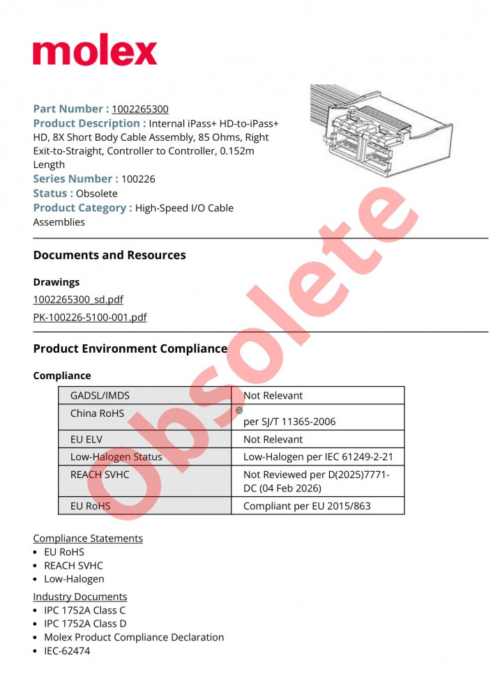 MOLEX drawing preview, page 1
