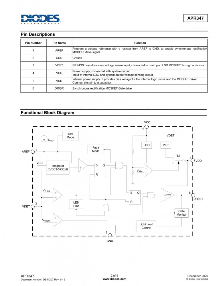 APR347W6-7 datasheet page 2
