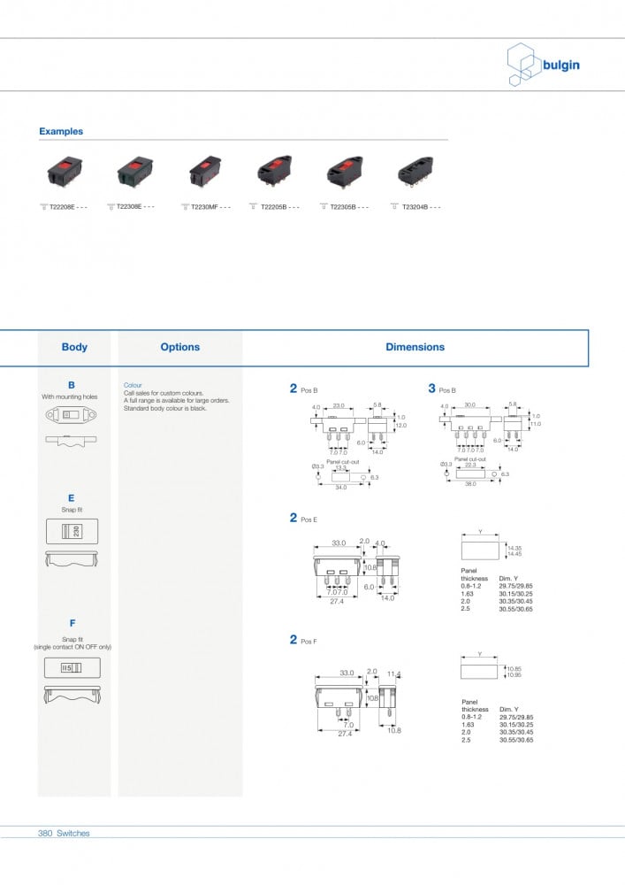 Bulgin K2228ER-437W technical document page 5