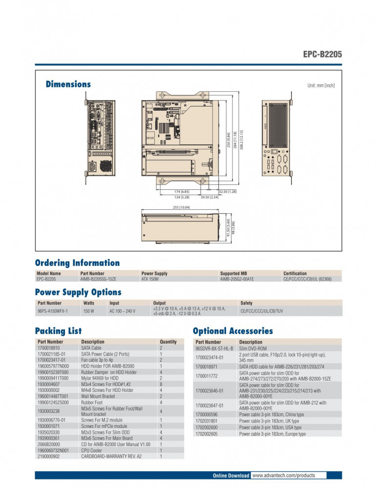 EPC-B2205 technical document, page 2