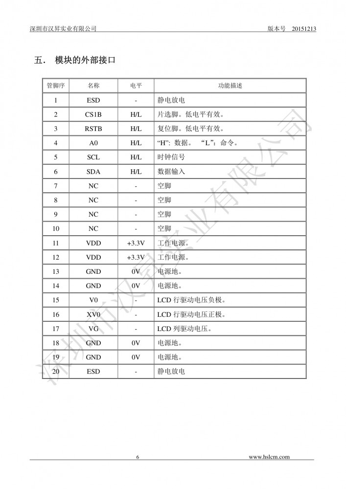 HS12864G19A datasheet page 6