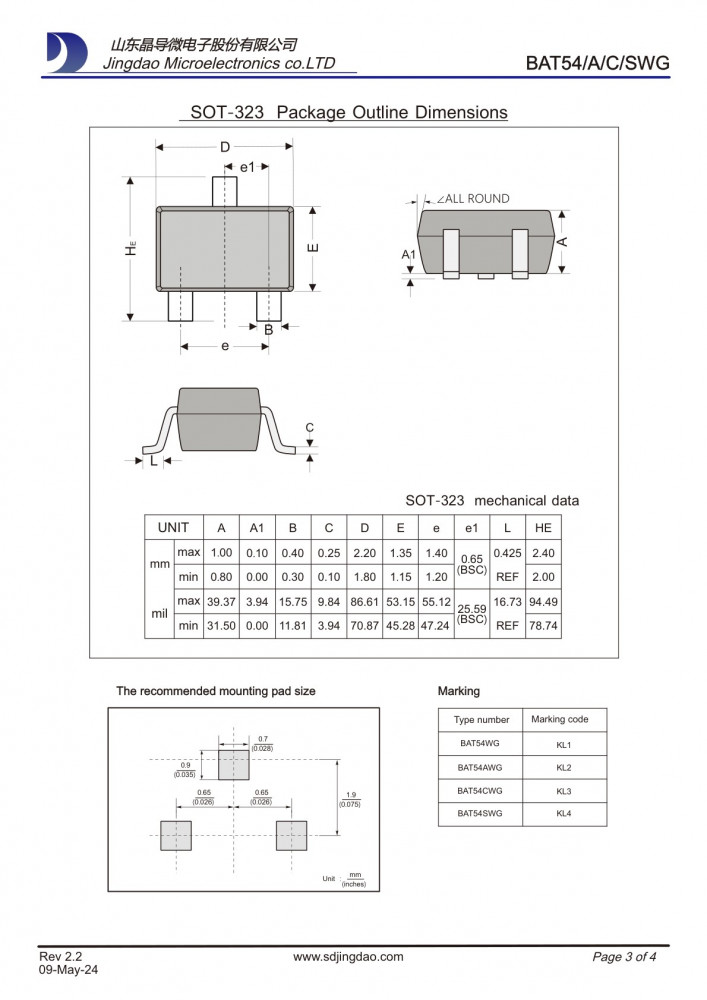 BAT54SWG datasheet page 3