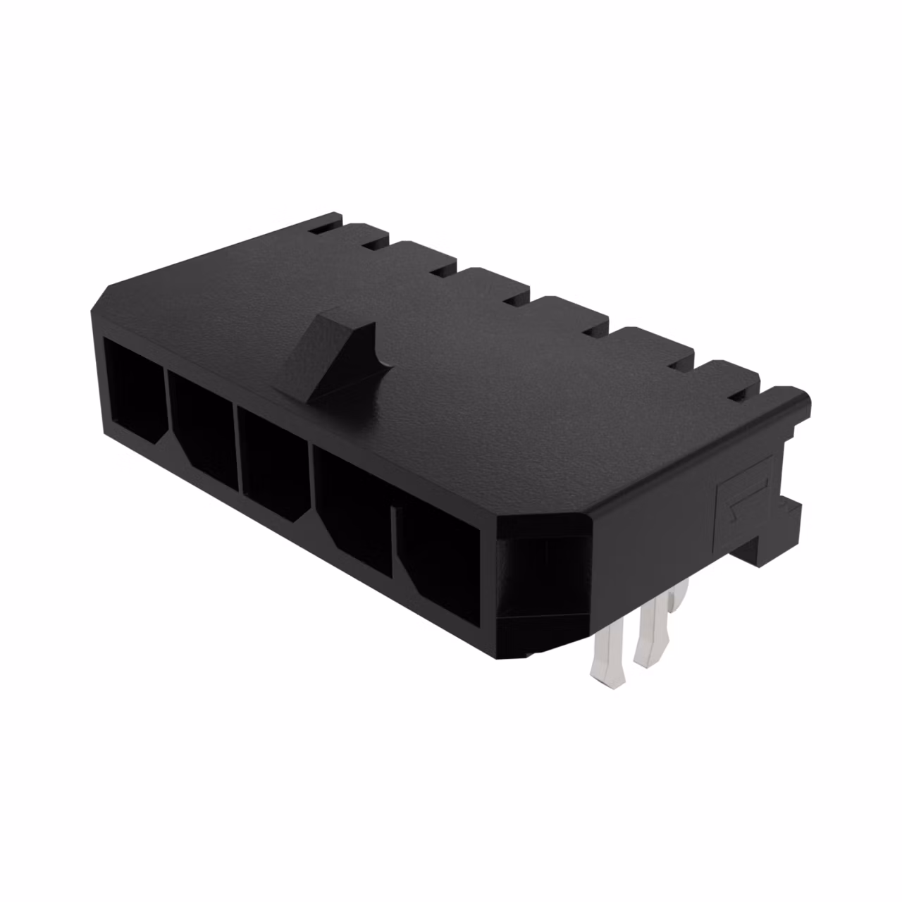Micro-Fit+ Right-Angle Header, Through Hole, 3.00mm Pitch, Single Row, 5 Circuits, 1.52µm Matte Tin (Sn) Plating, Glow-Wire Capable, Press Clip, Black, 3.18mm PC Tail, Tray for sale