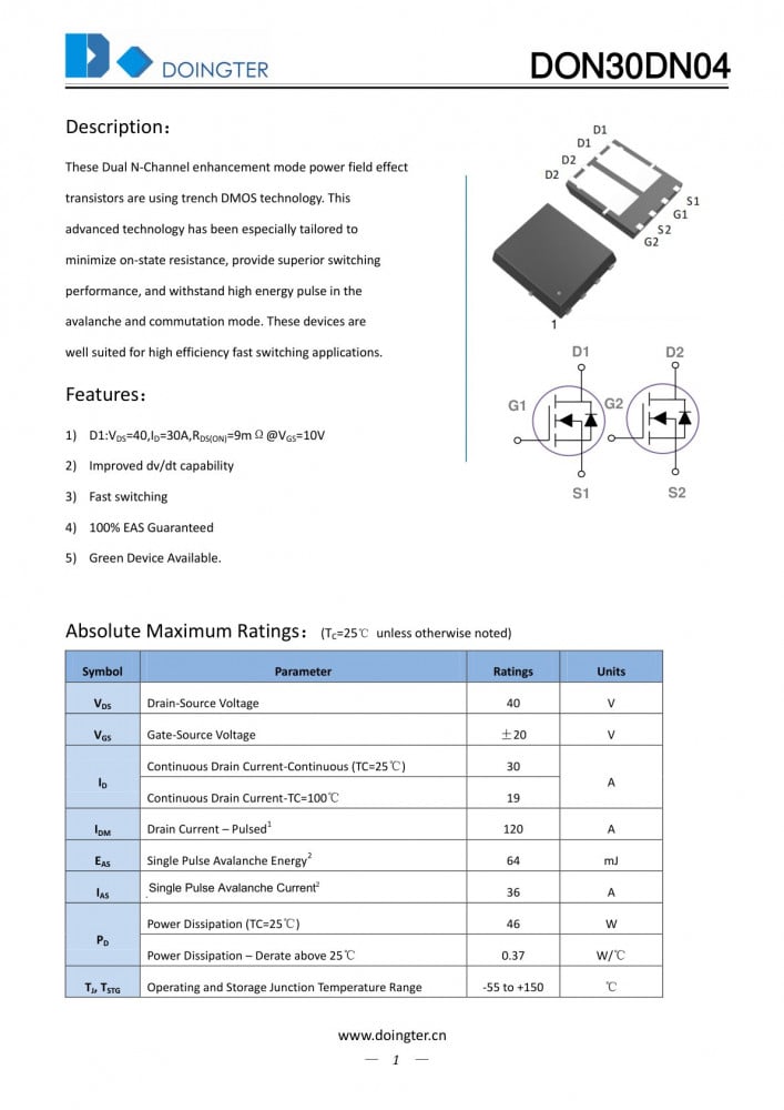 DON30DN04 datasheet page 1