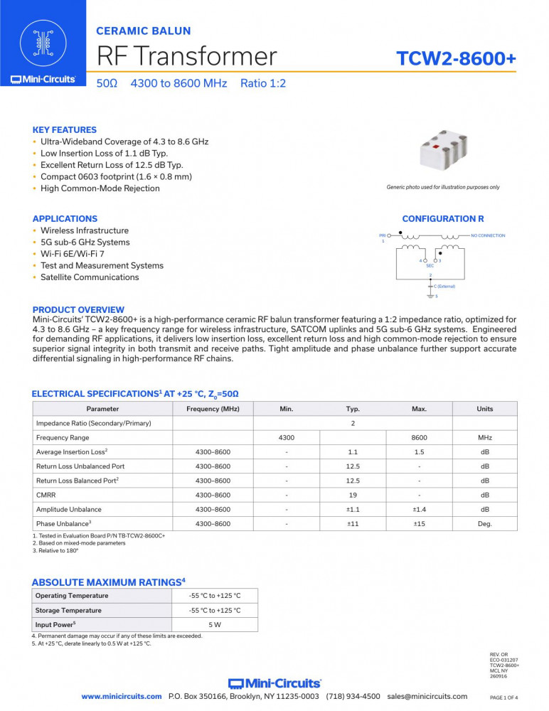 TCW2-8600+ technical document page 1