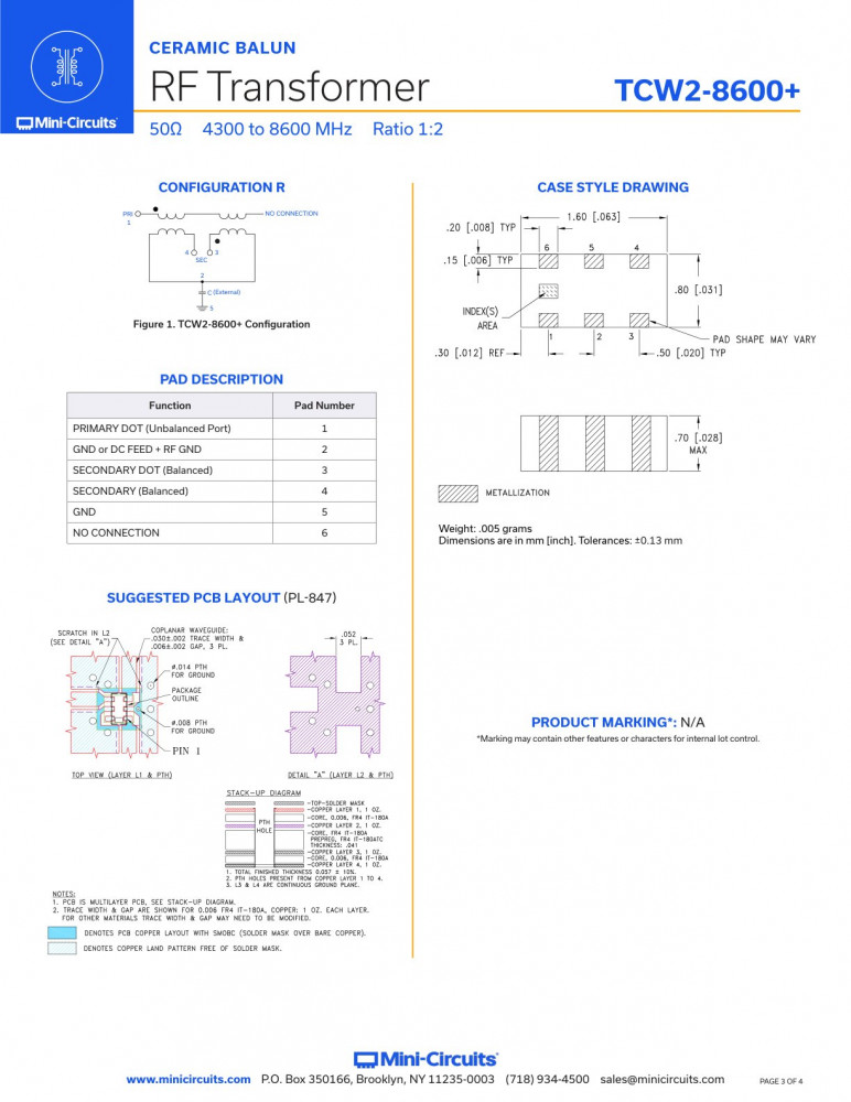 TCW2-8600+ technical document page 3